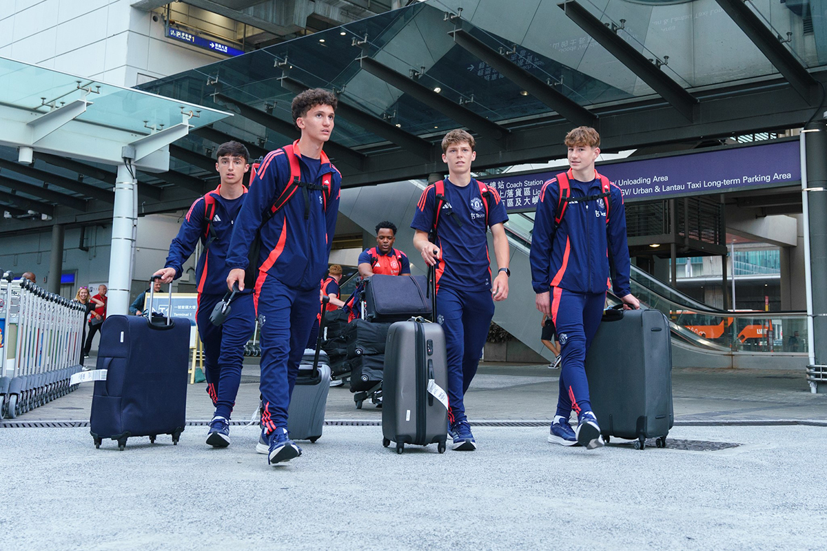 Manchester United Academy U16 squad arrives in Hong Kong for JC Youth Football Academy Summit ...